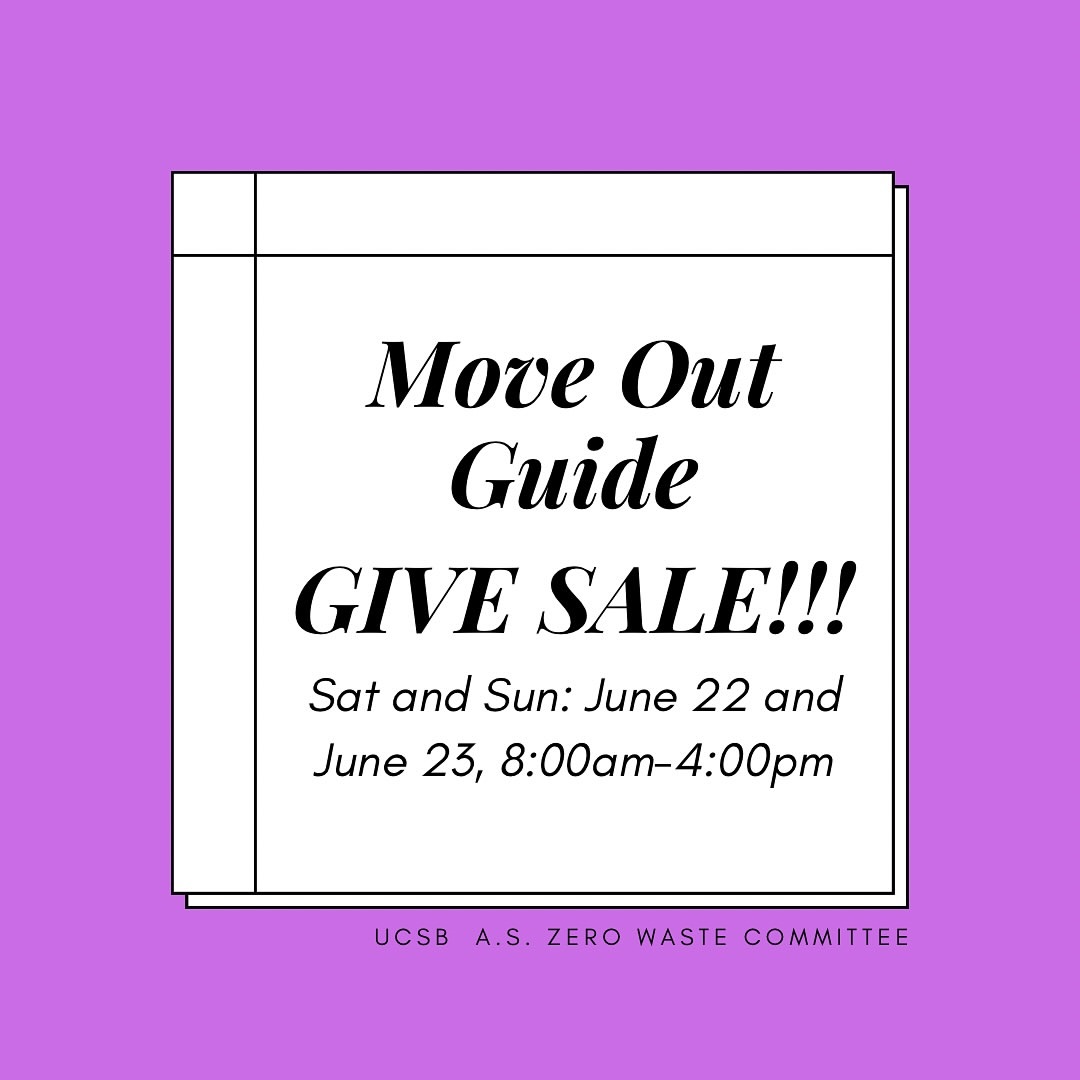 Move Out Guide Give Sale | UC Santa Barbara Events & Tickets